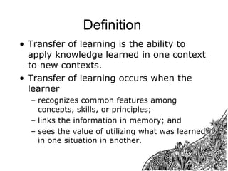 Transfer of Learning | PPTX