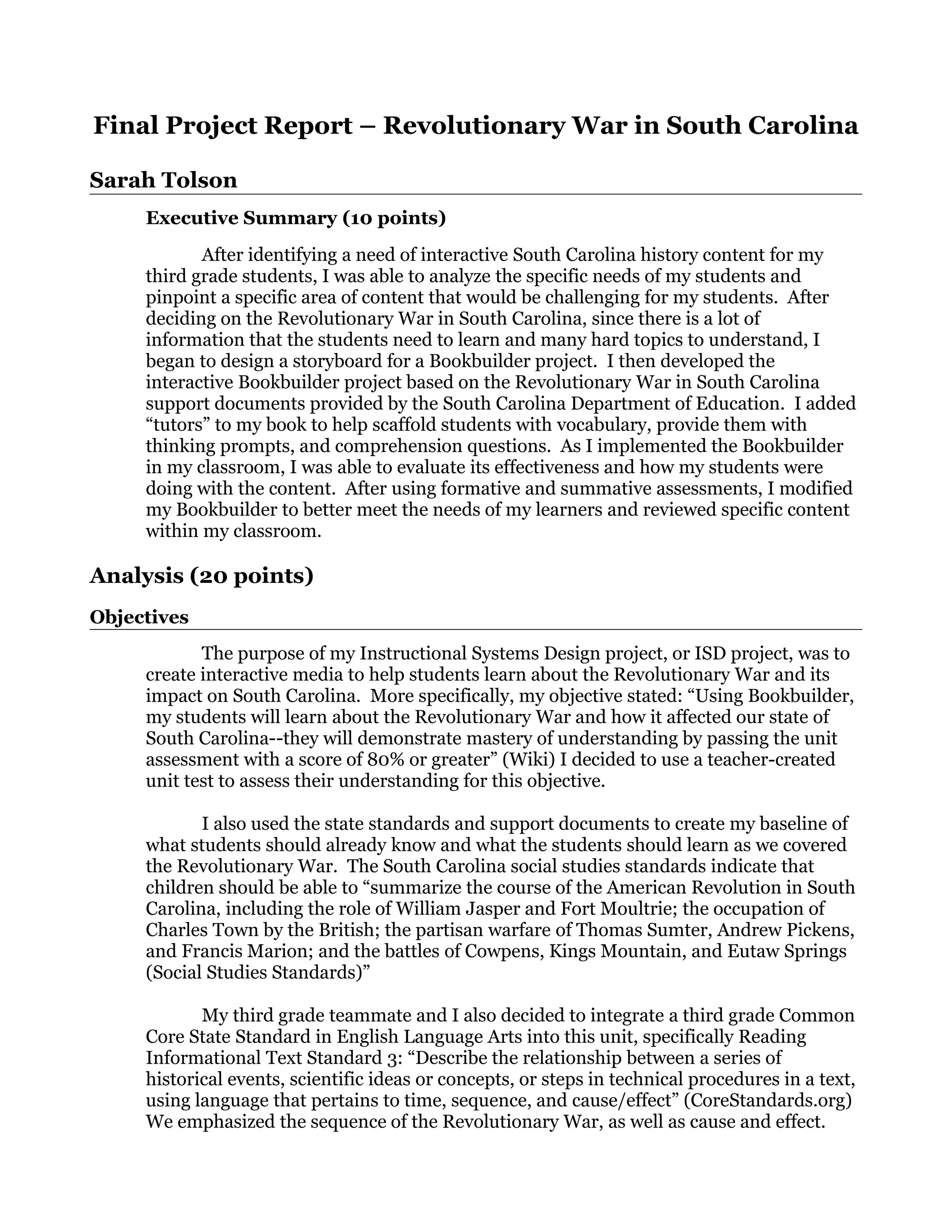 Tolson 722 Final Report | DOC