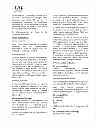 Tolterodine Tartrate2mg and 4mg Prolonged-release Capsules (Dezrol La ...