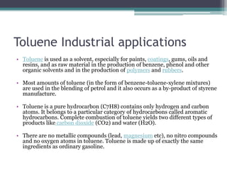 Toluene as octane booster, Fuel additive | PPT
