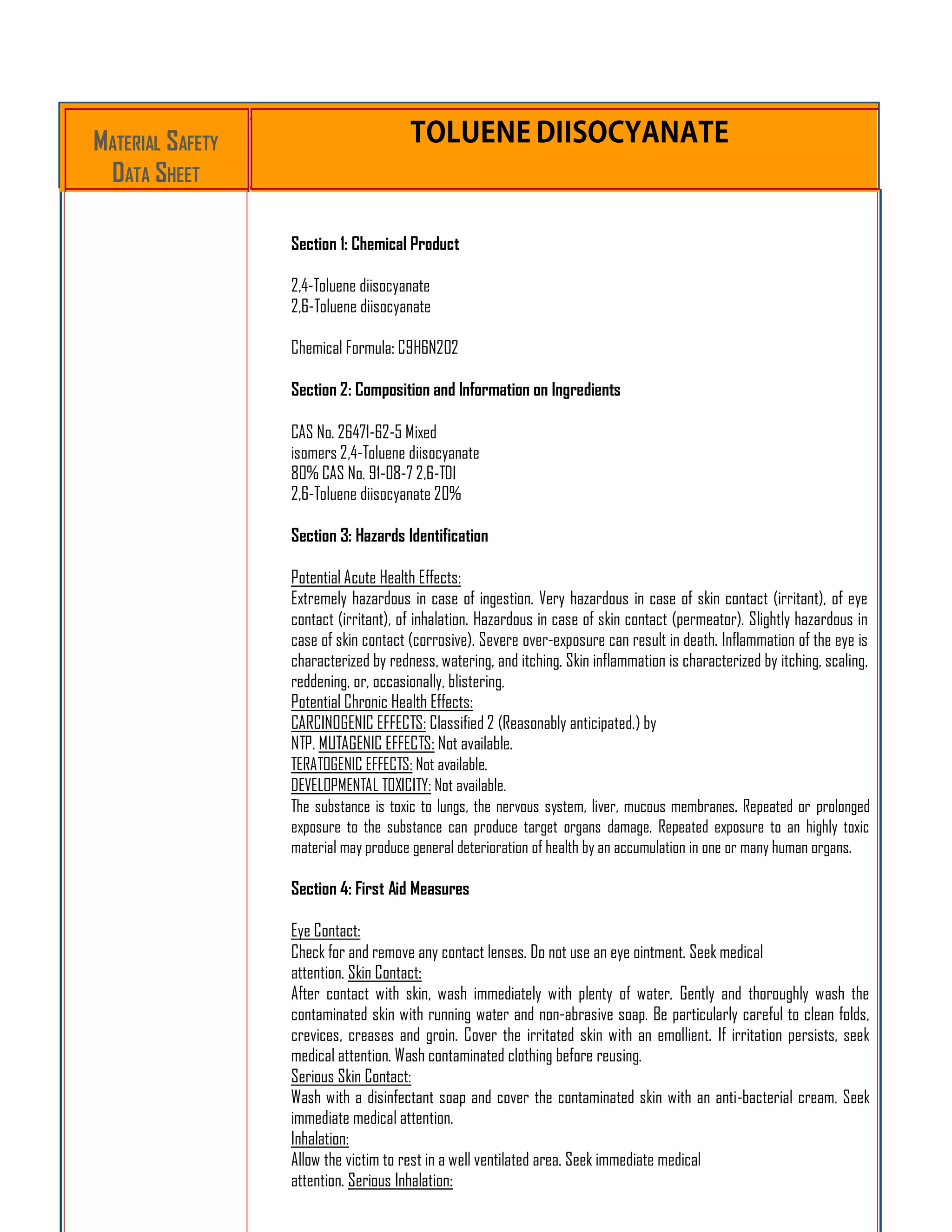 Toluene diisocyanate | PDF