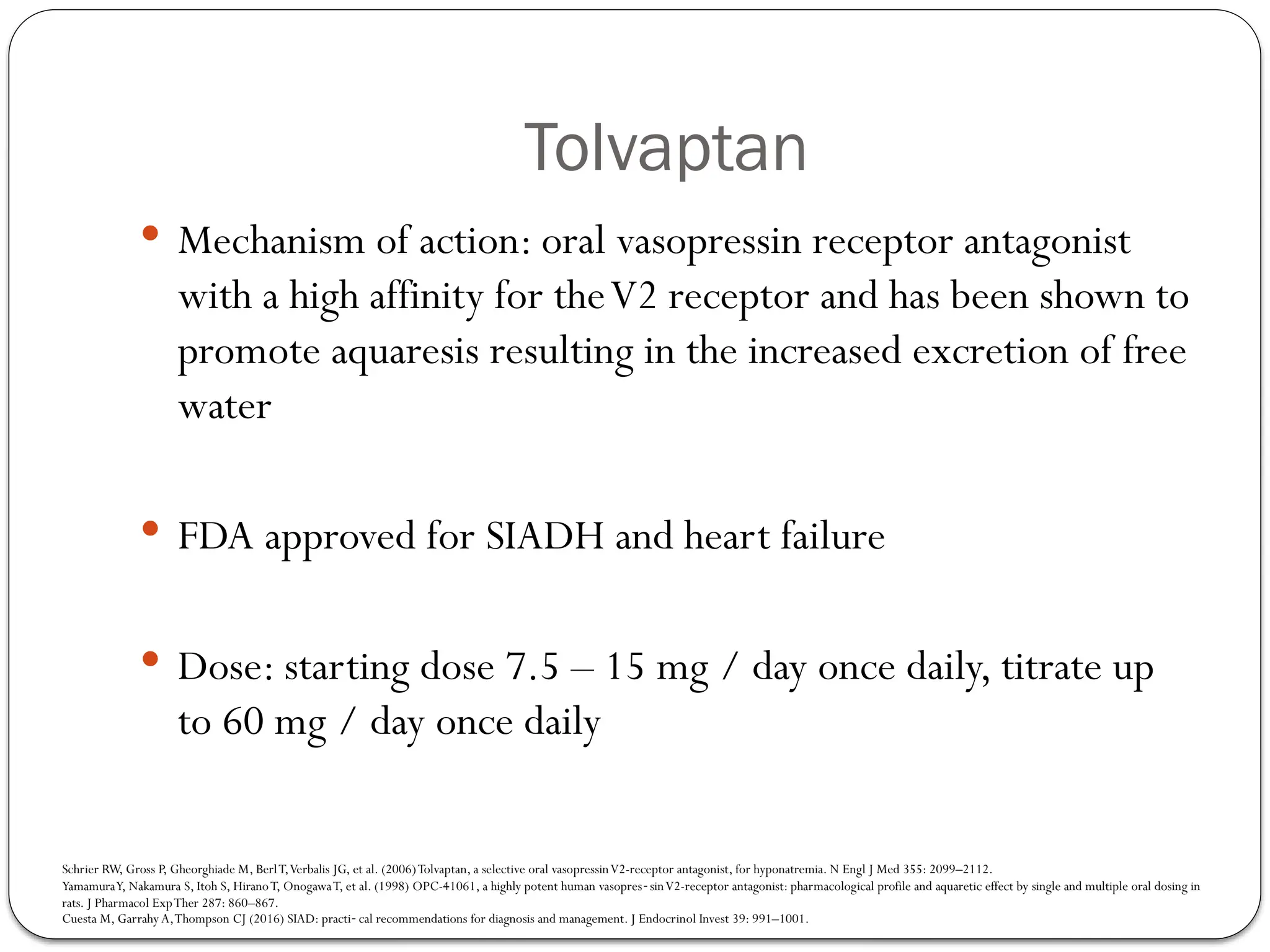 Tolvaptan Use for Syndrome of Inappropriate of Antidiuretic Hormone.pptx