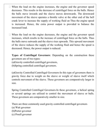 GOVERNORS AND FLYWHEEL | PDF