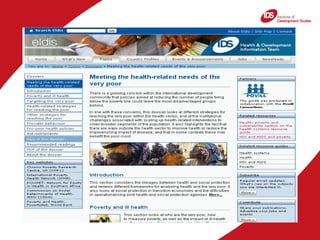 Health and Development Information at IDS An introduction to HDI | PPT ...