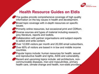 Health and Development Information at IDS An introduction to HDI | PPT ...