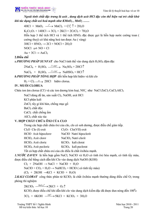 Tom tat-ly-thuyet-chuong-5-hoa-hoc-10 | PDF