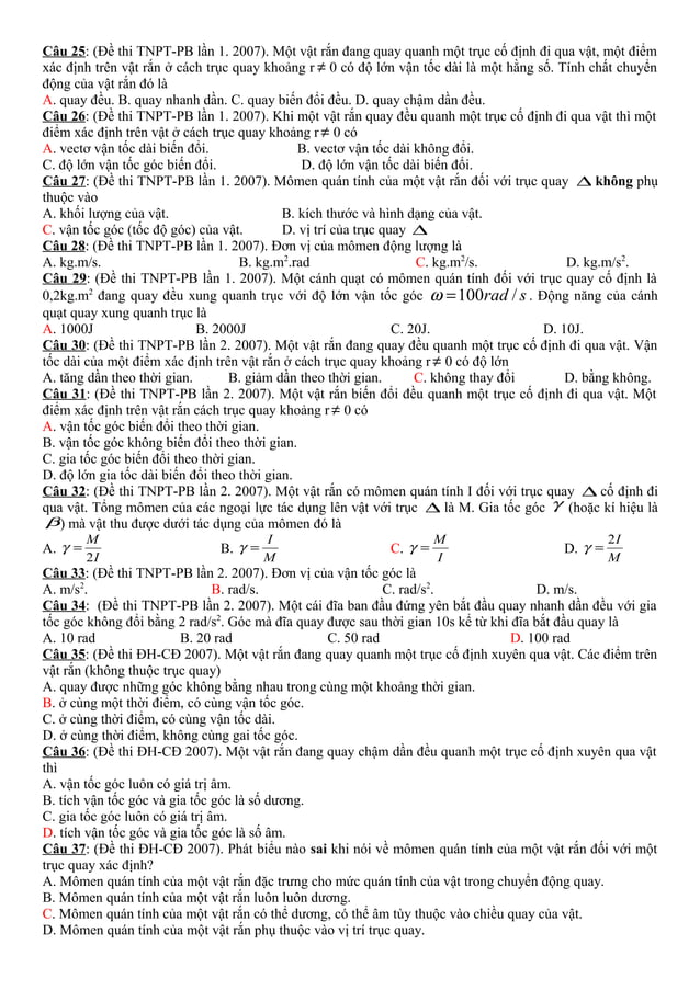 Tom tat-ly-thuyet-dong-luc-hoc-vat-ran | PDF | Free Download