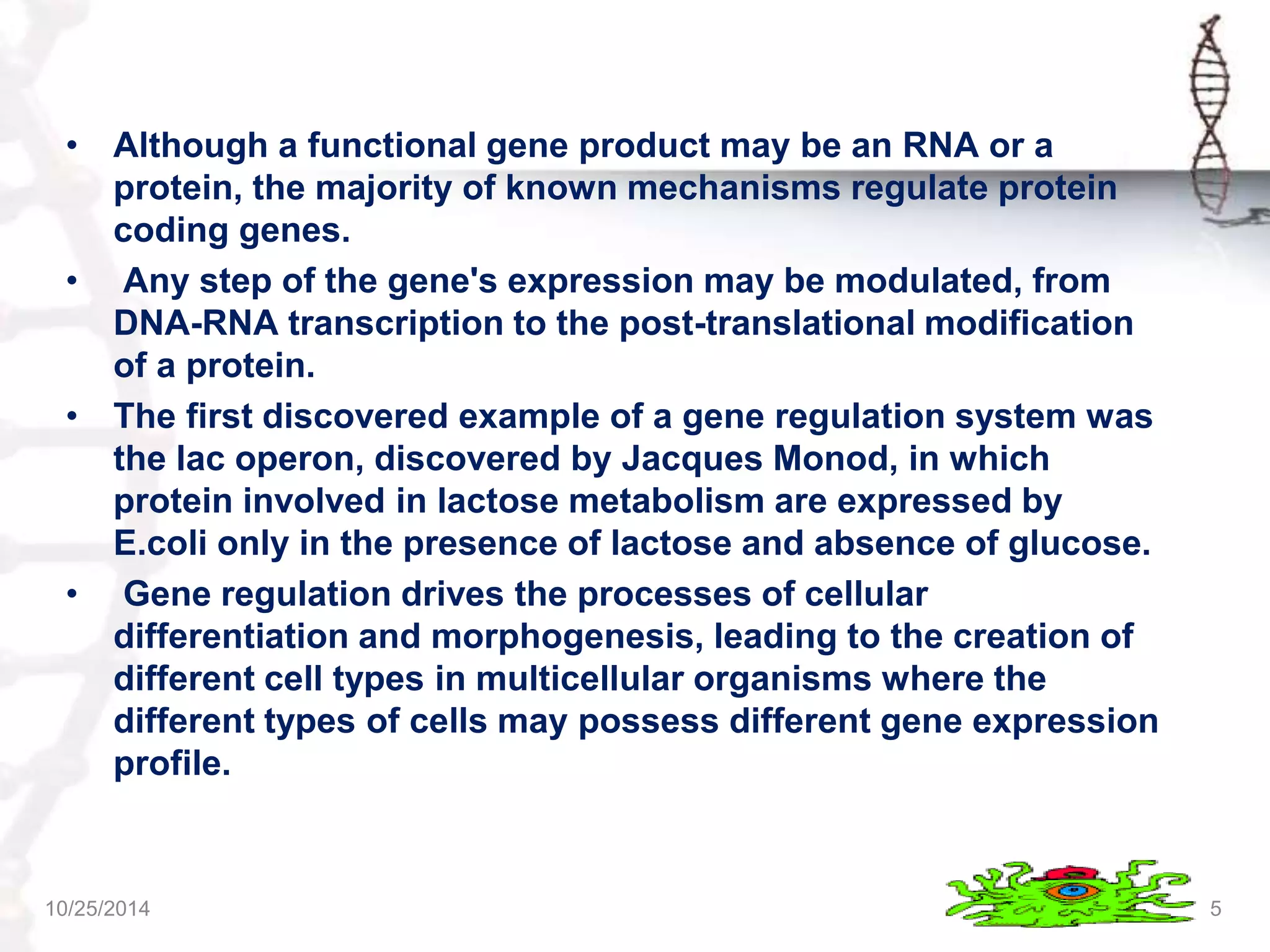 REGULATION OF GENE EXPRESSION IN PROKARYOTES & EUKARYOTES | PPTX