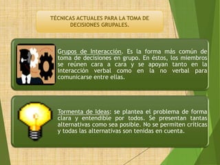 Toma de decisiones a nivel individual y grupal | PPTX