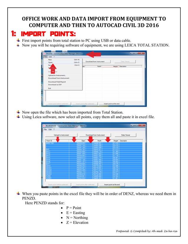 Importing Survey Data | ACAD Civil 3D | Total Station | | PDF | Technology & Computing