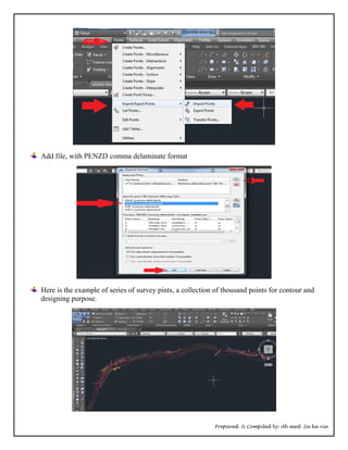 Importing Survey Data | ACAD Civil 3D | Total Station | | PDF