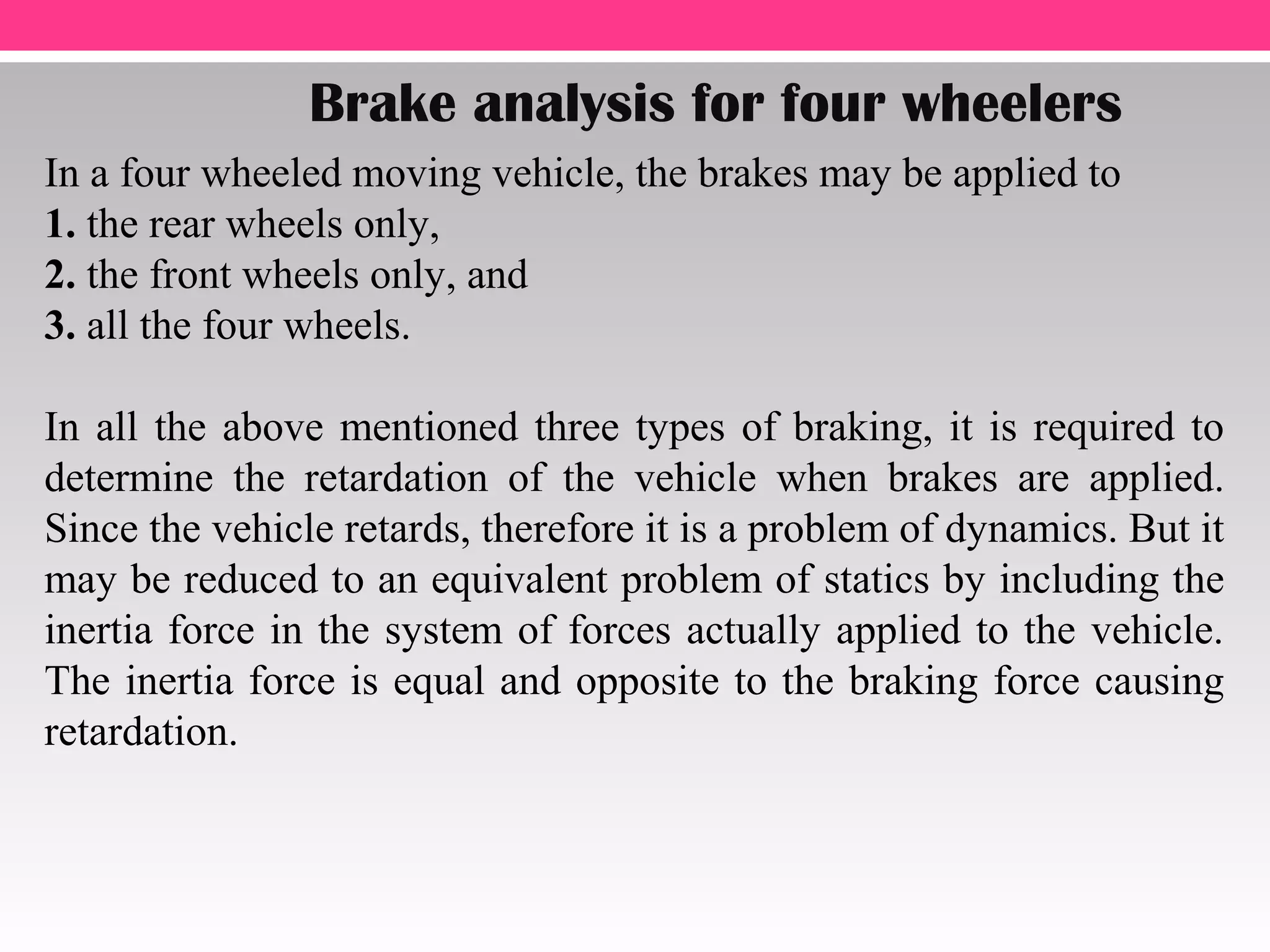 INTERNAL EXPANDING SHOE BRAKE AND BRAKE ANALYSIS WITH CAR | PPT