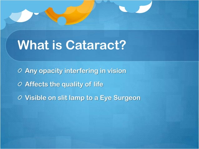 Cataract Surgery and Prelex | PPT