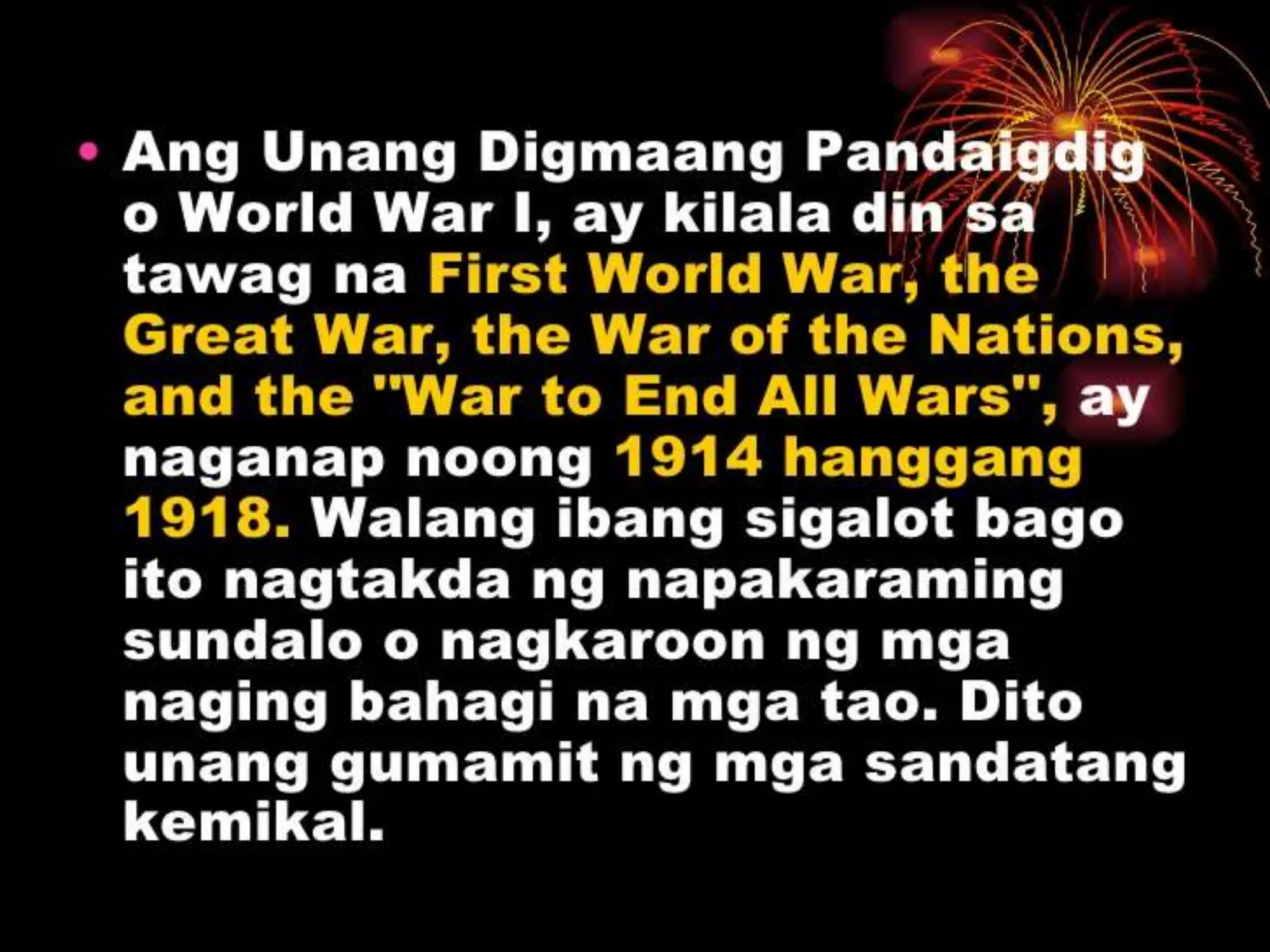 ang unang digmaan pan daigdig (timeline) | PPTX