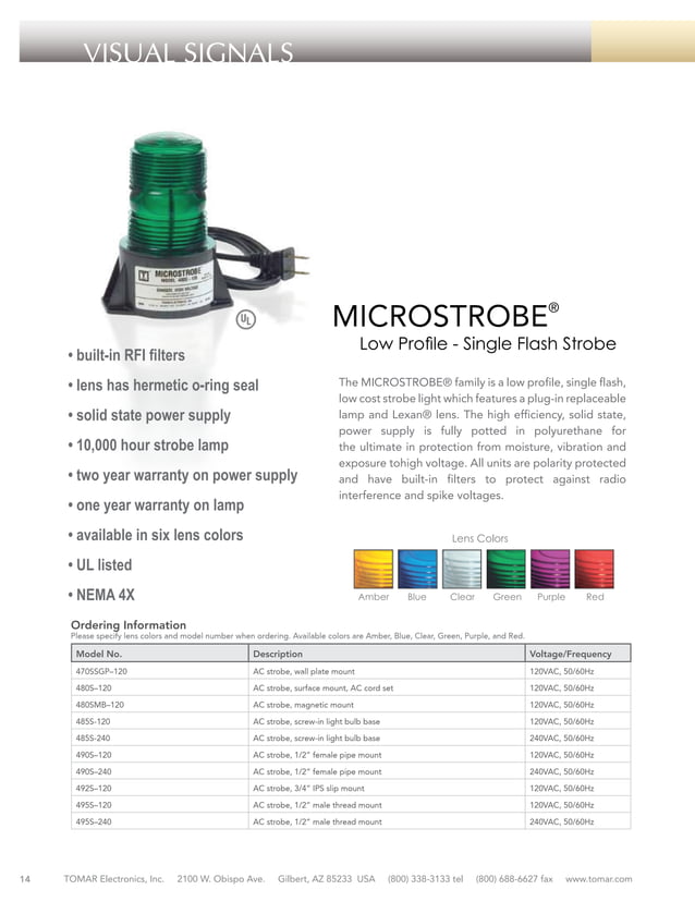 Tomar Industrial Signalling Products - Visual Signals, LED, Strobe ...