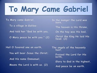 To mary came gabriel | PPTX