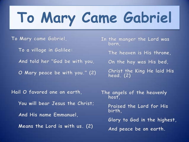 To mary came gabriel | PPTX | Christianity | Religion & Spirituality