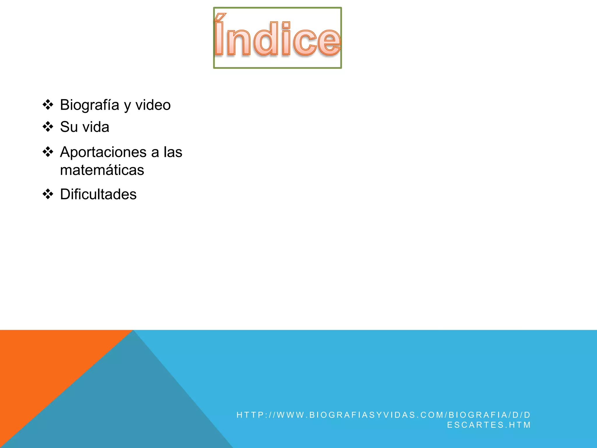 Aportaciones de Descartes a las matemáticas | PPT