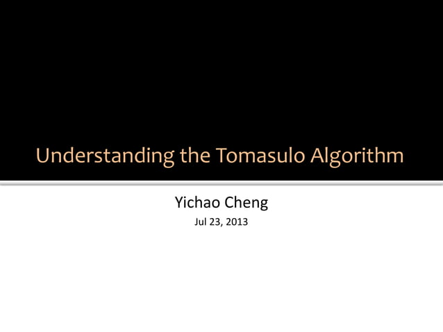 Understanding Tomasulo Algorithm | PDF
