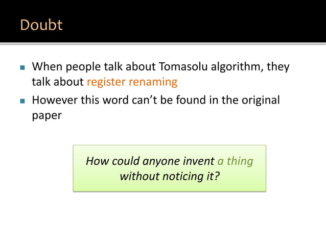 Understanding Tomasulo Algorithm | PDF