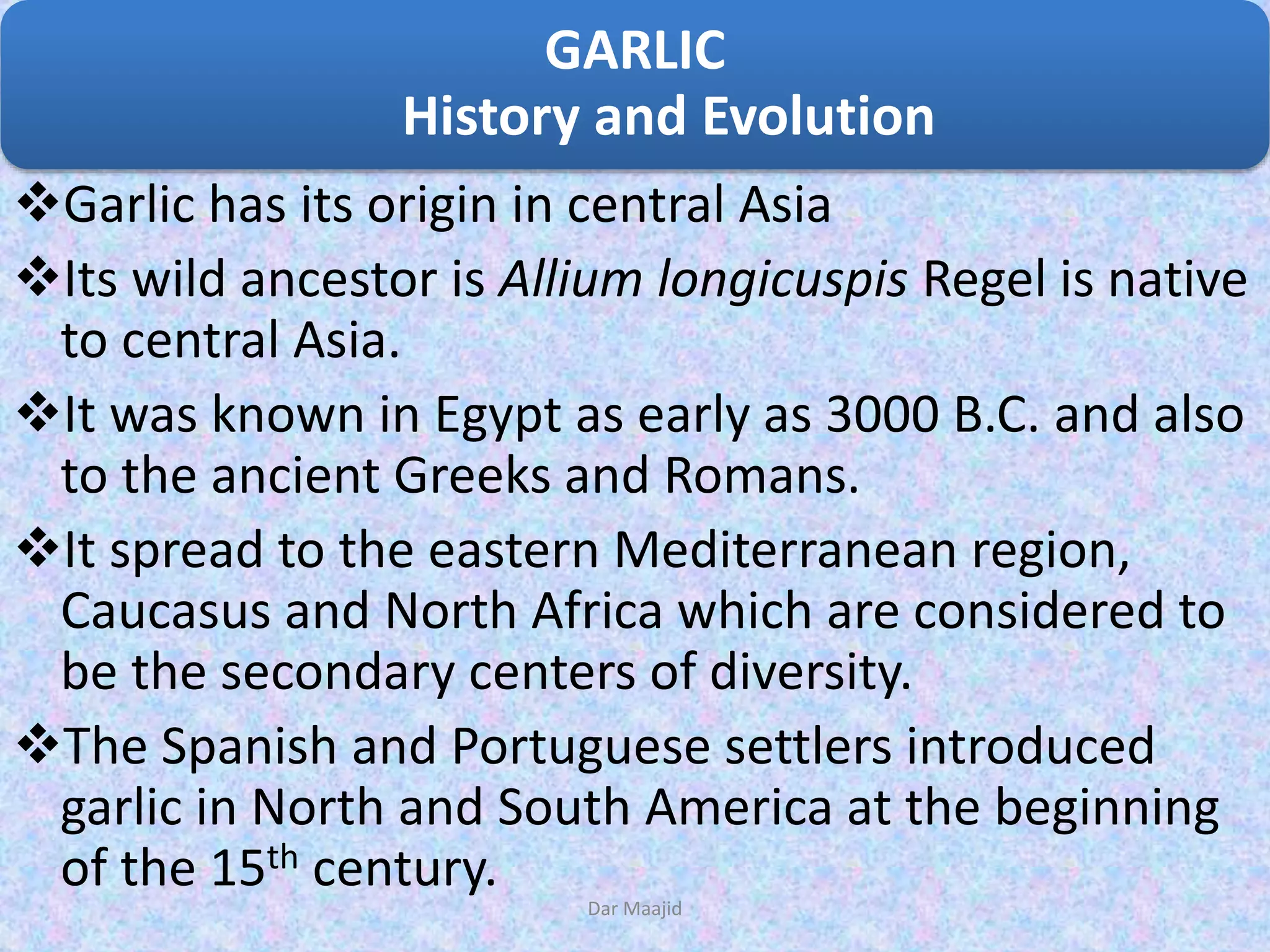 Origin and Evolution of vegetables | PPTX