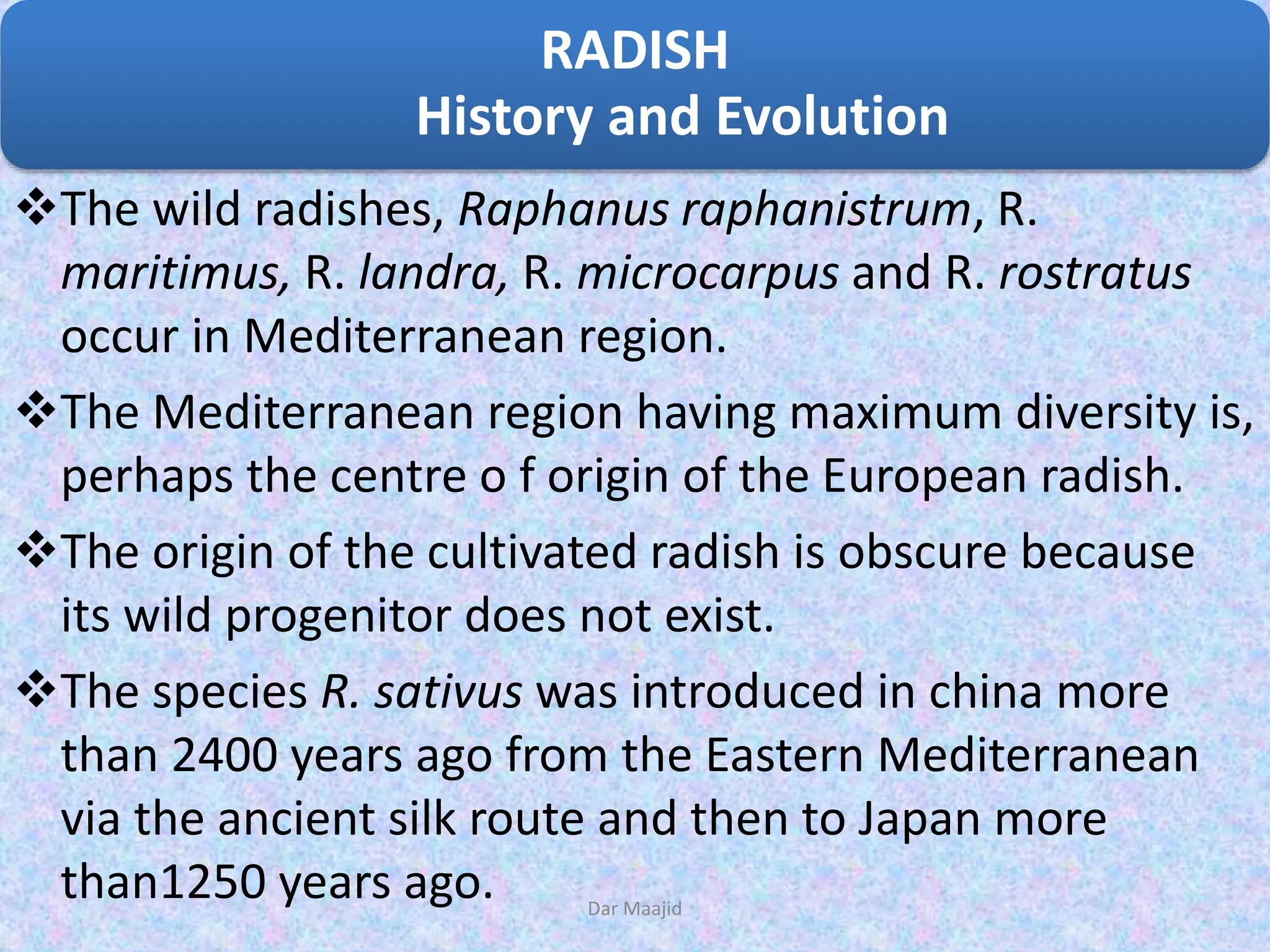 Origin and Evolution of vegetables | PPTX