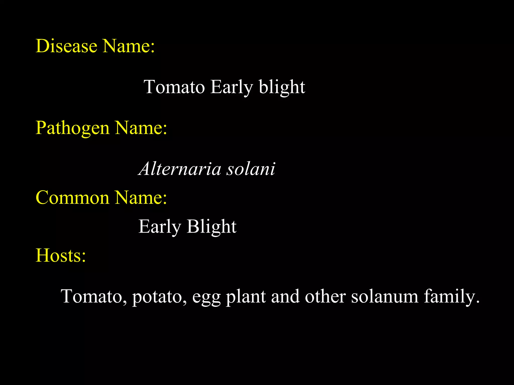 Tomato Early Blight disease | PPT