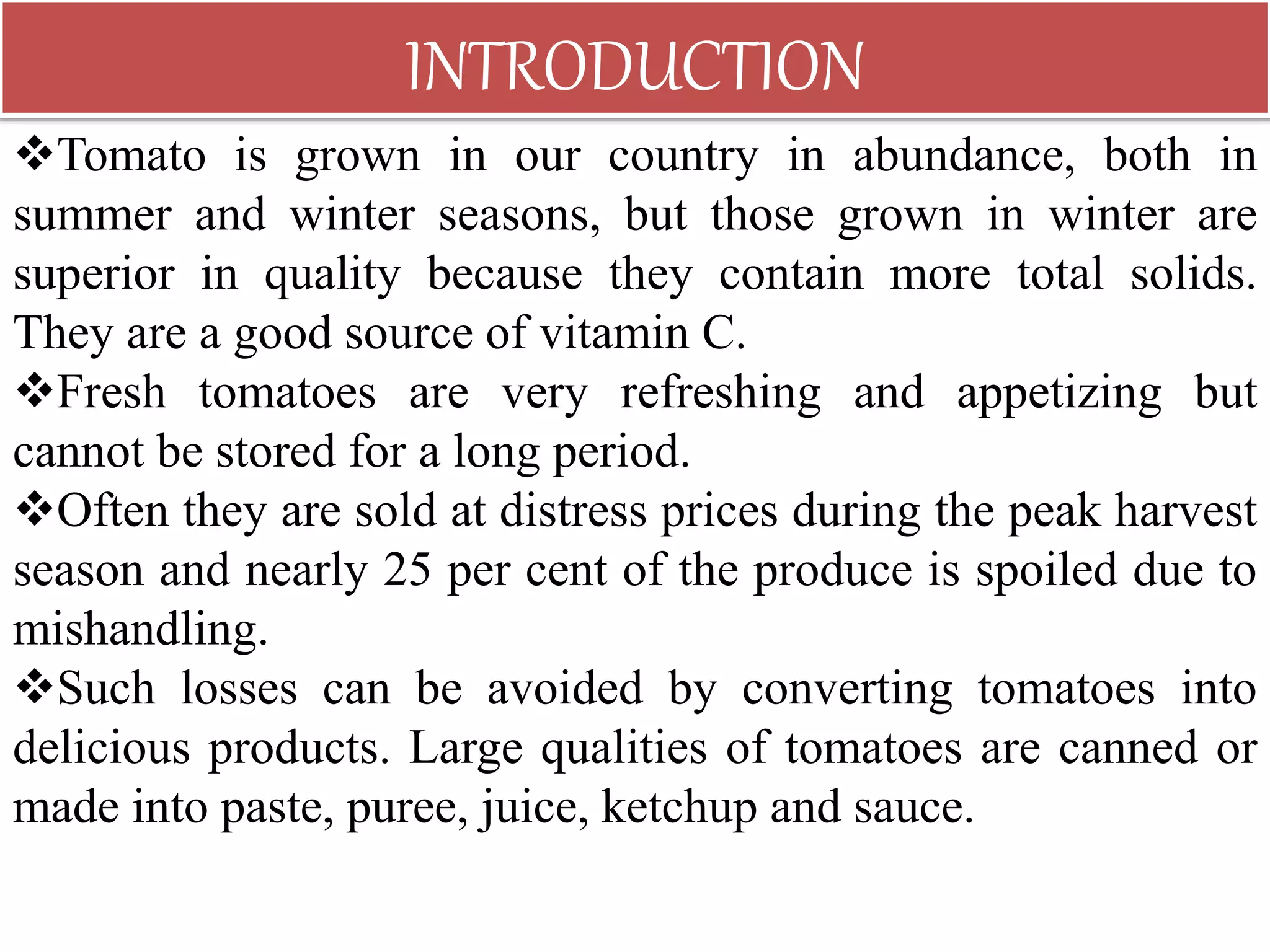 PROCESSED PRODUCTS OF TOMATO | PPTX