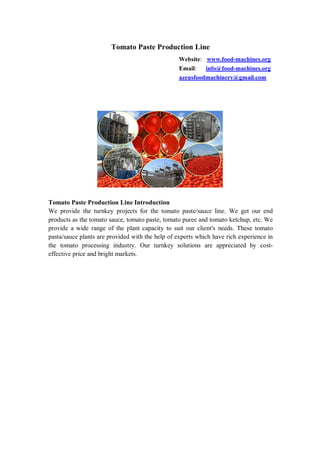 Tomato paste production line | PDF