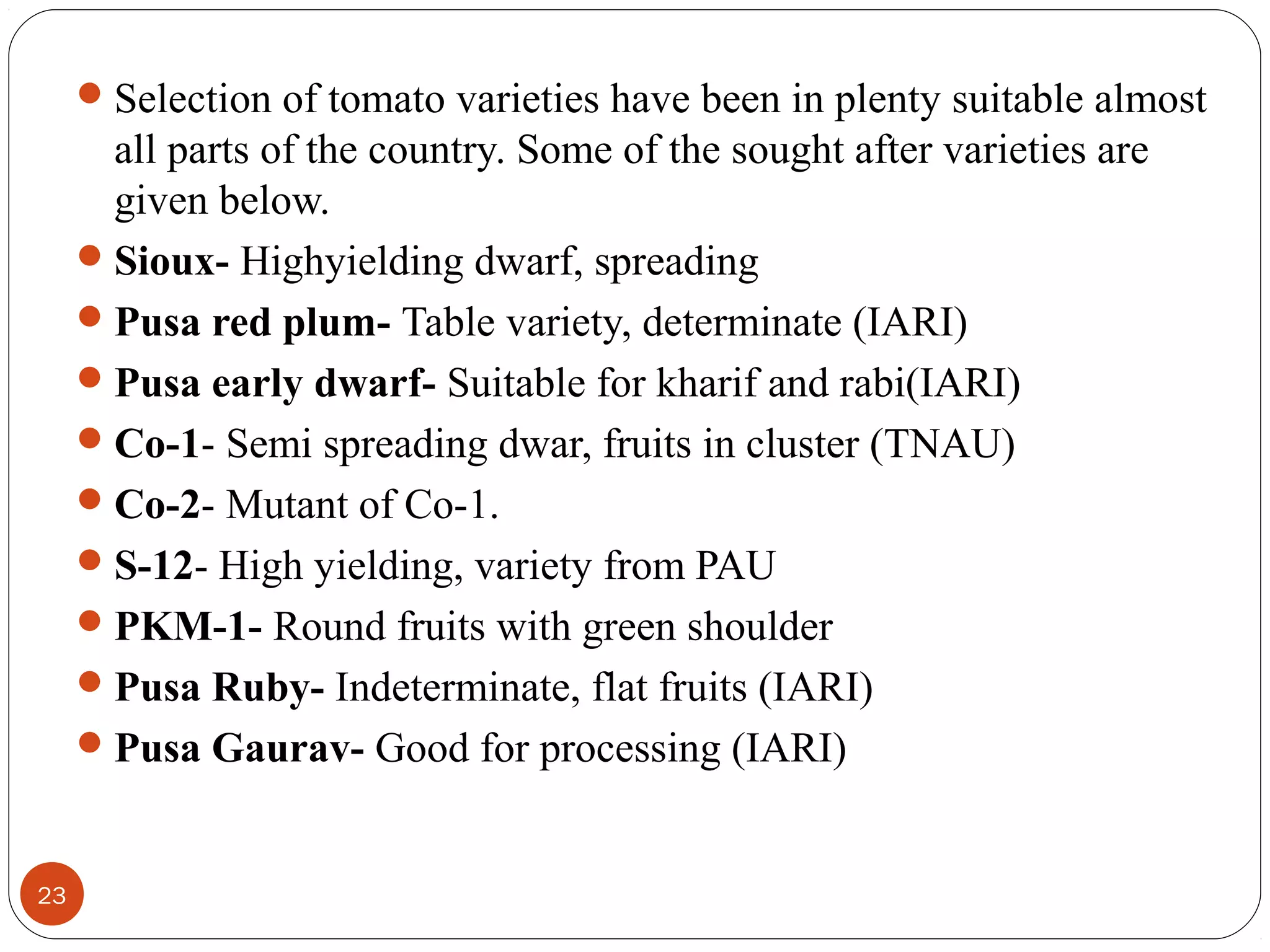 Tomato production technology | PPT