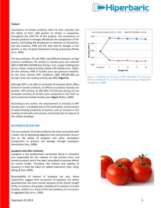 Pascalisation of tomato products (whitepaper HPP, Hiperbaric) | PDF