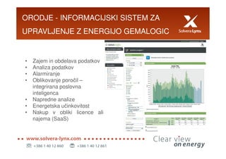 Upravljanje z energijo - Energetski management (Solvera Lynx) | PDF