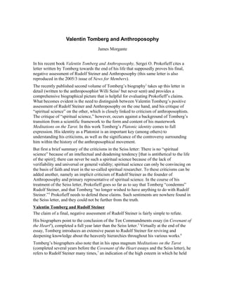 Tomberg and anthroposophy | DOC