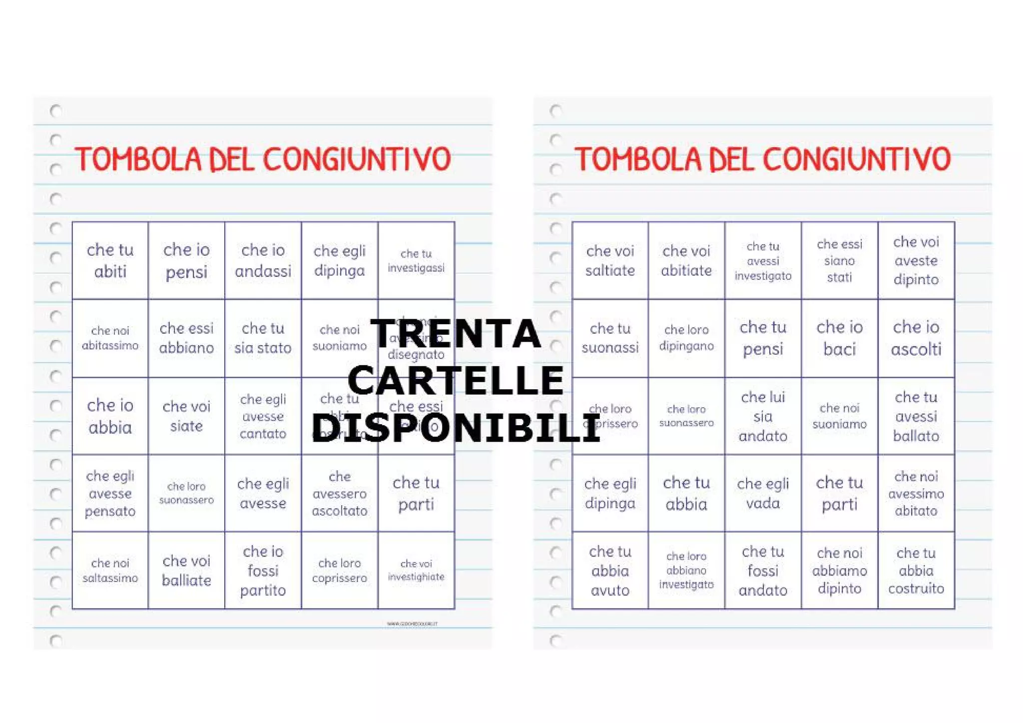 Tombola del congiuntivo | PPT