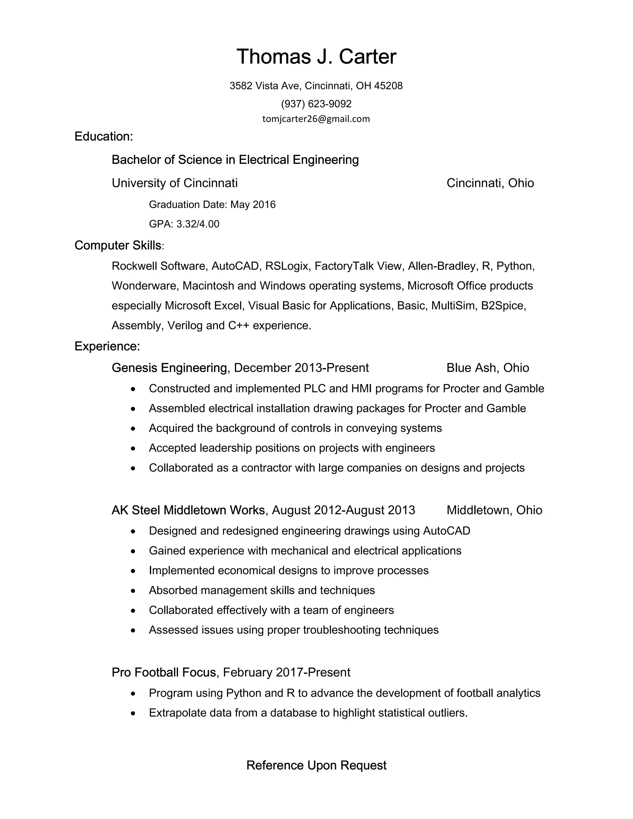 Thomas Carter Resume | PDF