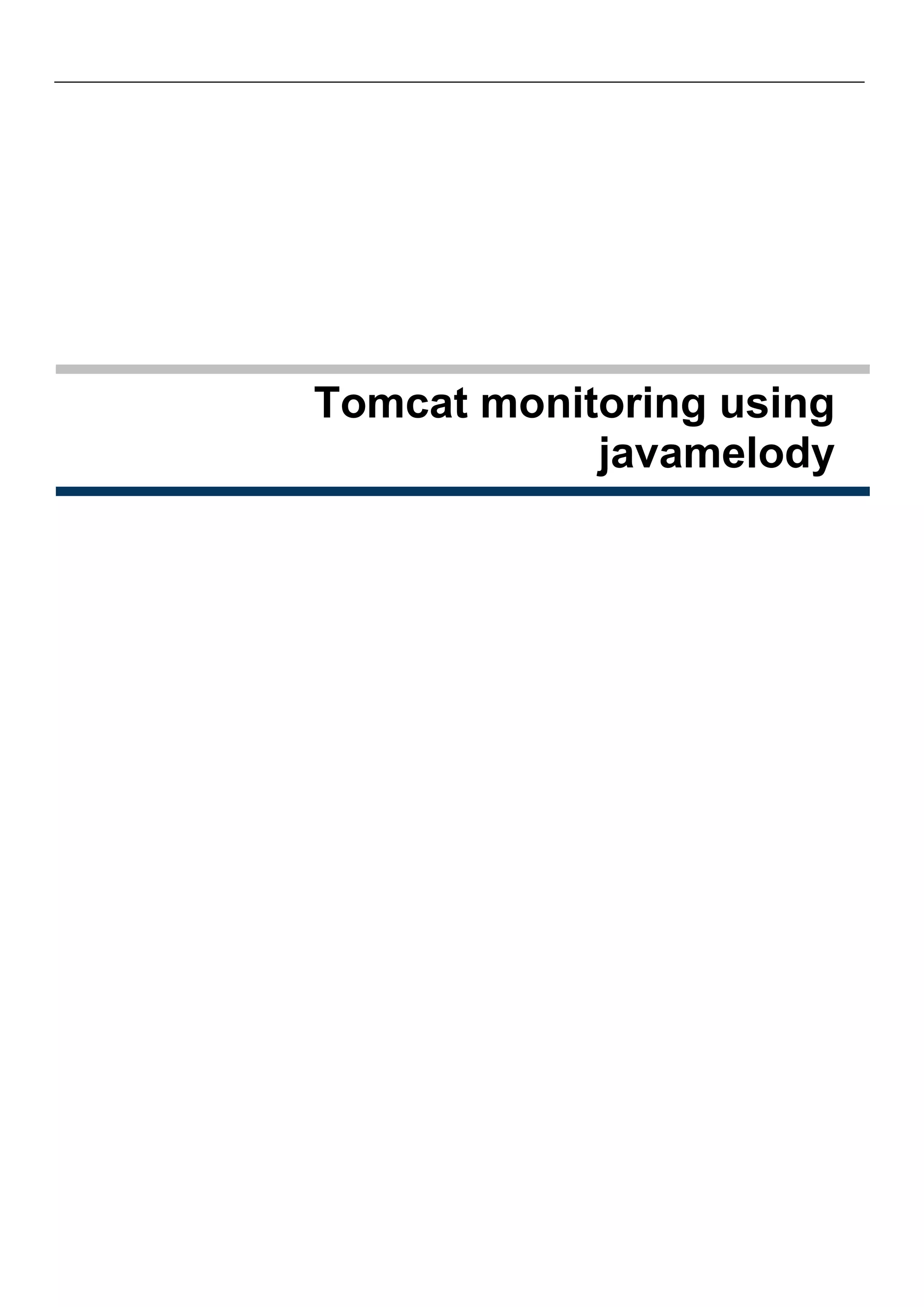 Tomcat monitoring using_javamelody | PDF
