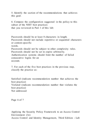 To meet the requirements for lab 10 you were to perform Part 1, S | DOCX