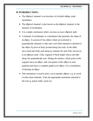elliptical Trammel micro-project report | DOCX