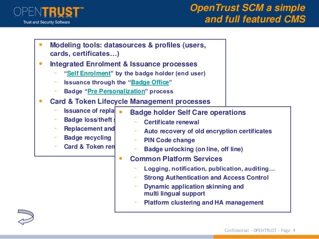 Opentrust SmartCard Forum 2009 - OpenTrust SCM