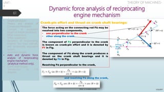 Theory of machines_static and dynamic force analysis | PPTX