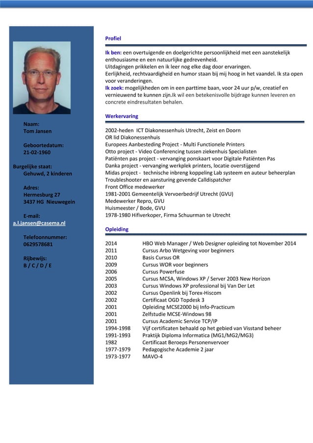 Tom jansen cv | PDF