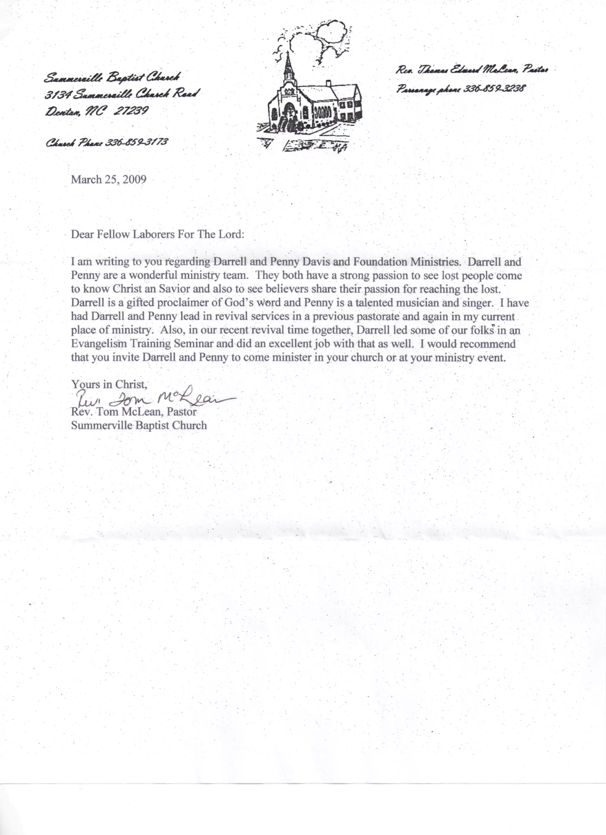 Tom McLean Letter | PDF