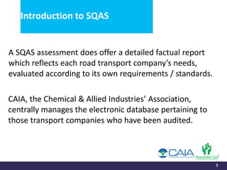 The SQAS assessment and the latest changes to it | PDF