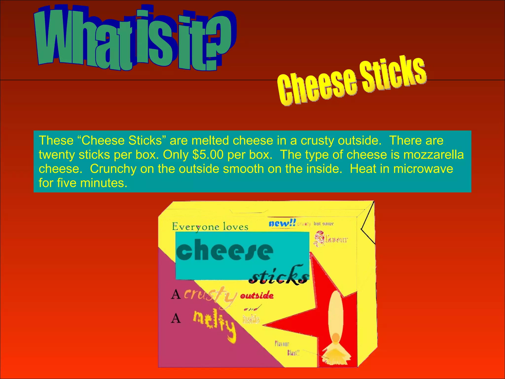 Tommy Cheese Sticks | PPT | Food & Drink