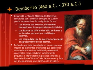 Historia del Atomismo: Los antiguos griegos | PPTX