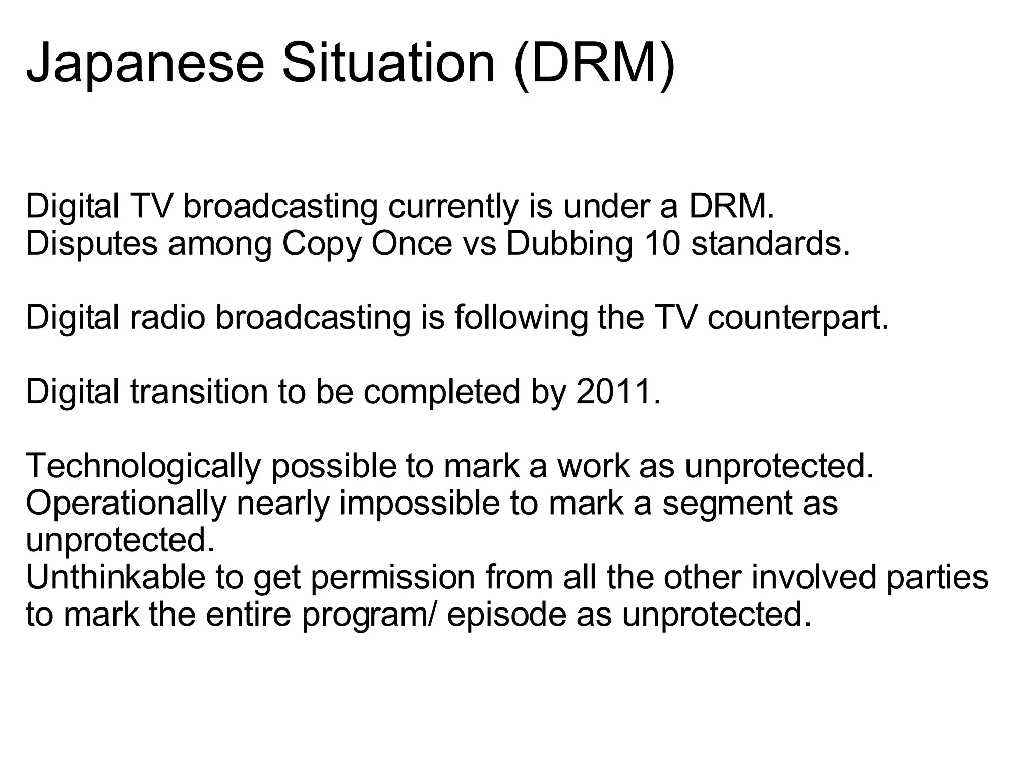 Broadcasting DRM And Creative Commons Licenses | PPT