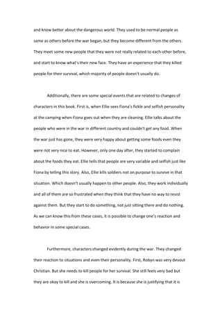 Tomorrow when the war began – book review | DOCX