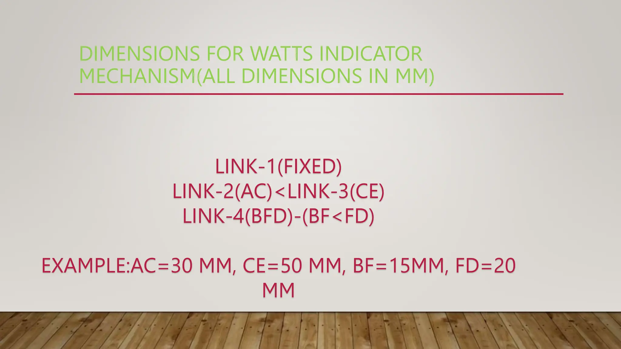 Watts indicator mechanism project- A double lever mechanism | PPTX