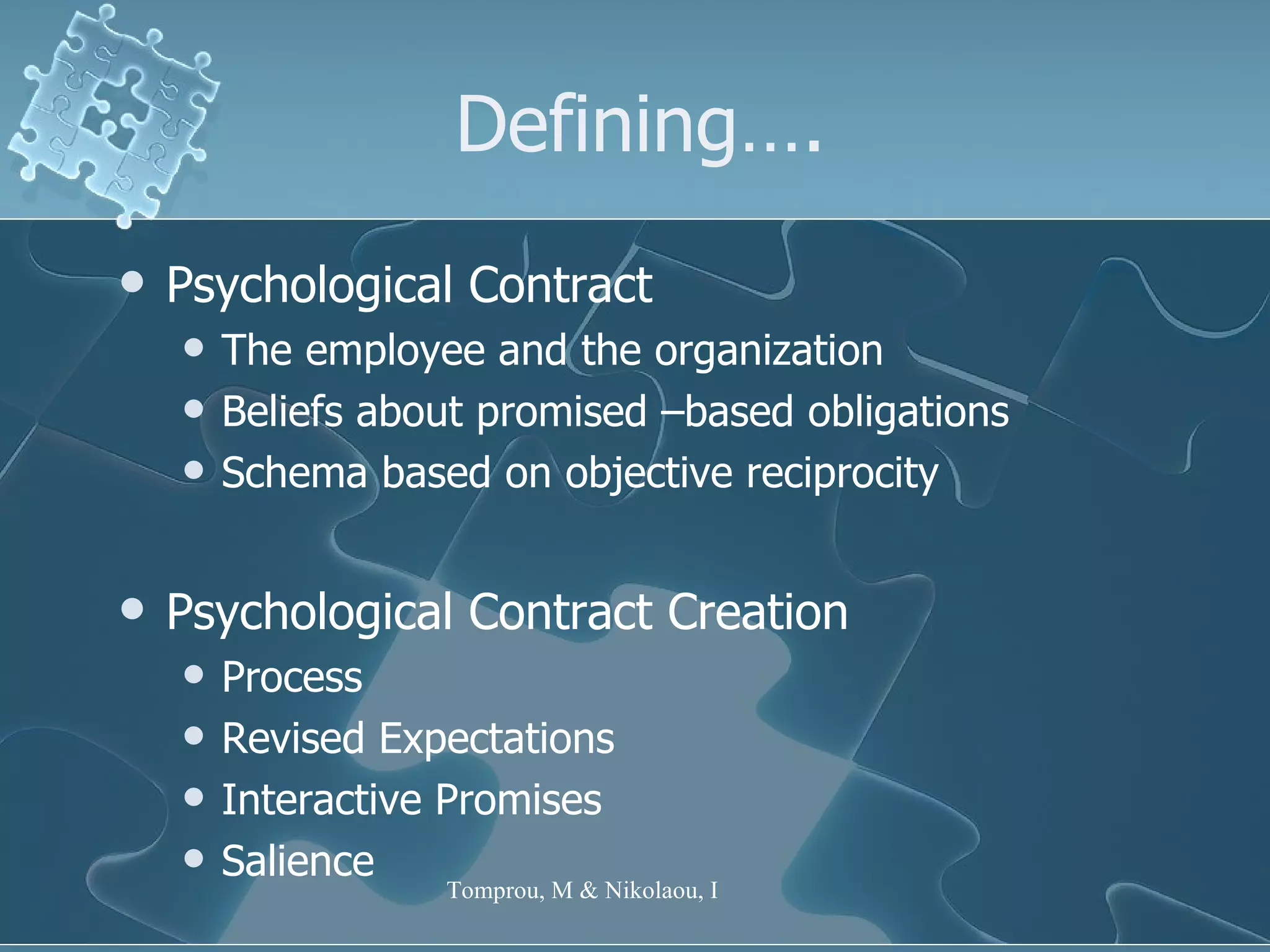 Psychological Contract Creation | PPT