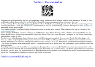 Tom Sawyer Character Analysis | PPT